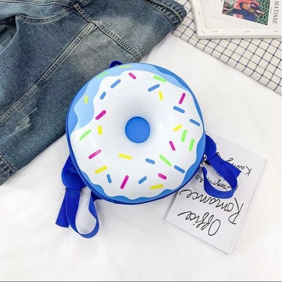Accessories | Kawai Donut Shaped Backpack Blue | Poshmark